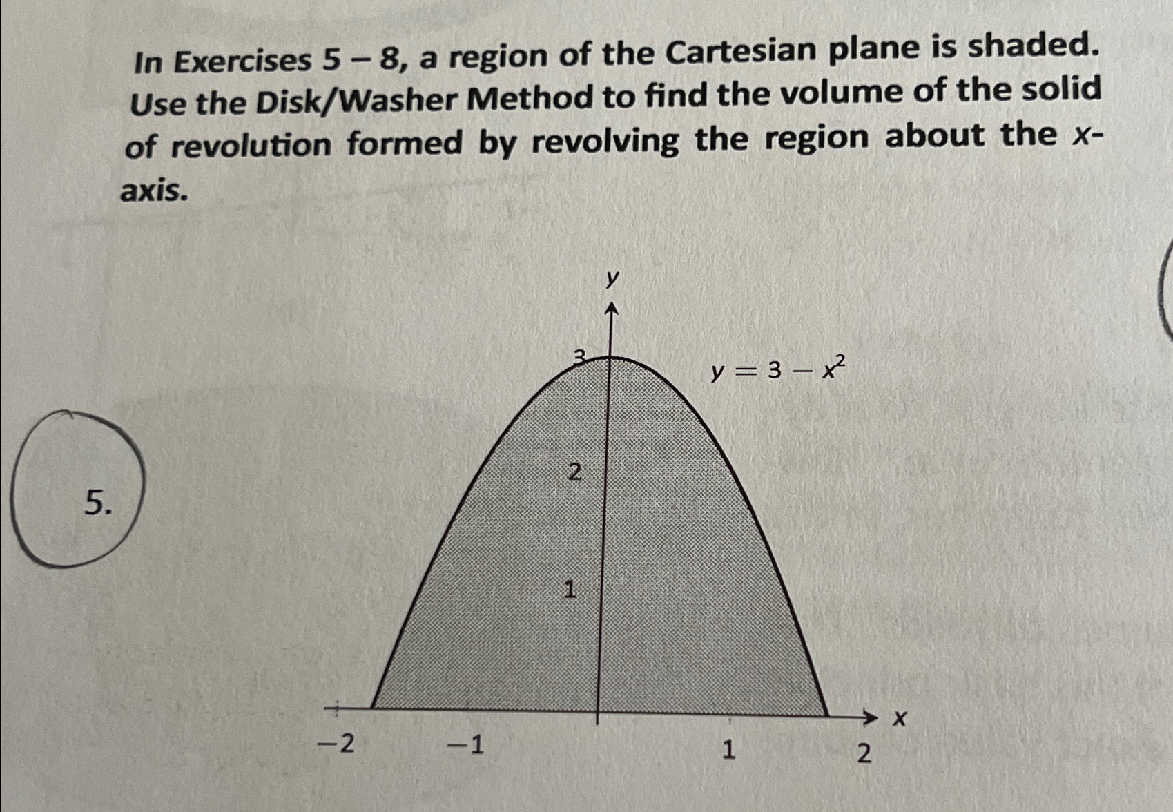Solved In Exercises 5-8, ﻿a region of the Cartesian plane is | Chegg.com
