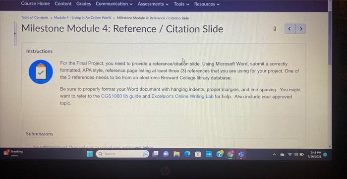 Solved Milestone Module 4: Reference / Citation Slide | Chegg.com
