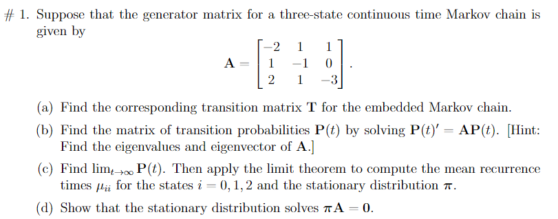 Solved # 1. ﻿Suppose that the generator matrix for a | Chegg.com