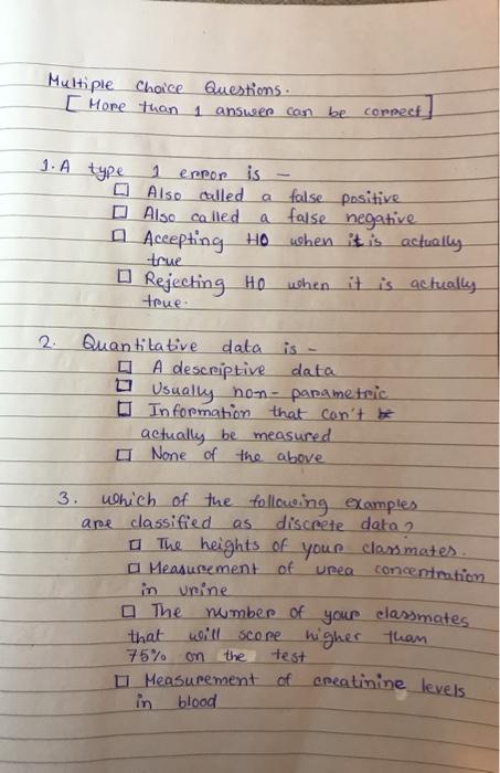 Solved Multiple choice Questions [ More than 1 answer can be | Chegg.com