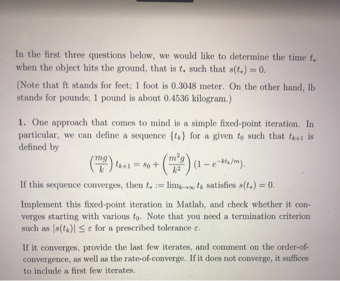 Solved An object falling vertically through the air is | Chegg.com