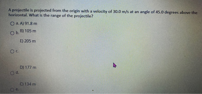 Solved A Projectile Is Projected From The Origin With A