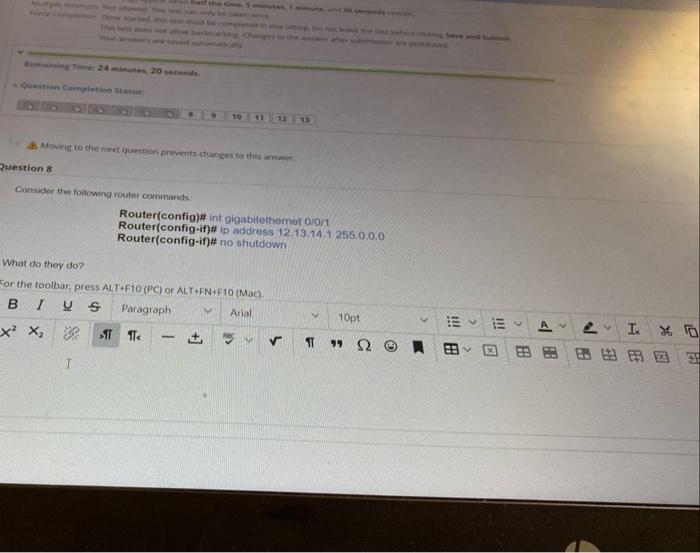Solved Question 8 Consider the following router commands | Chegg.com