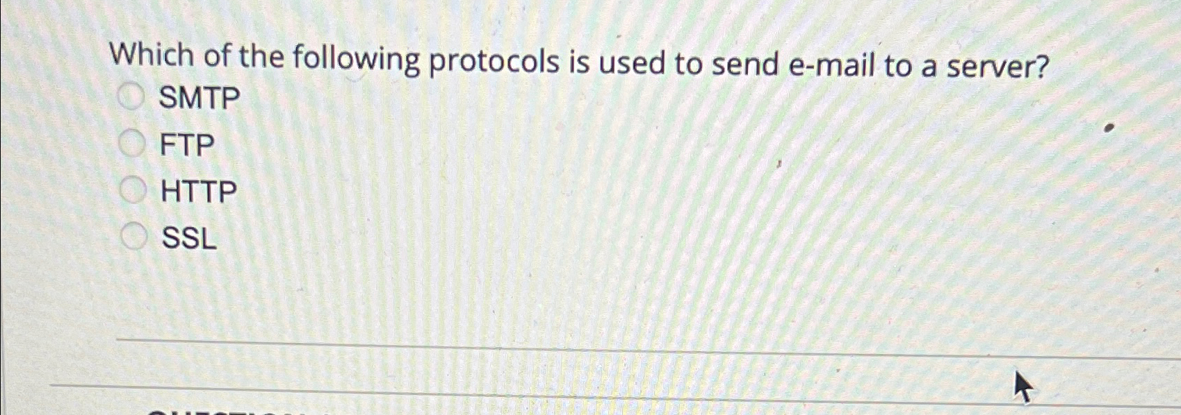 Solved Which of the following protocols is used to send | Chegg.com