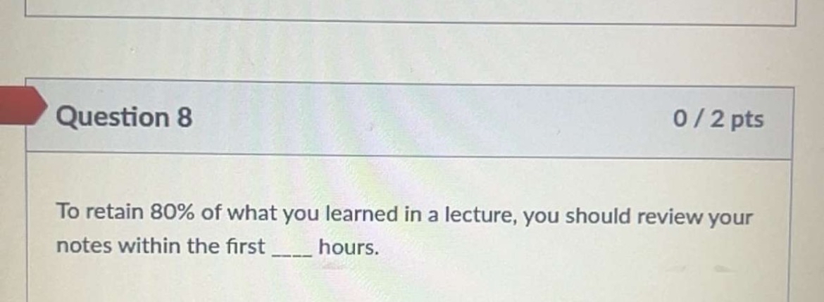 Solved Question 802 ﻿ptsTo retain 80% ﻿of what you learned | Chegg.com