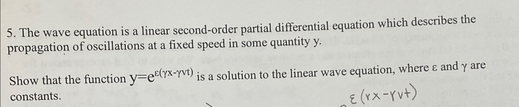 Solved The wave equation is a linear second-order partial | Chegg.com