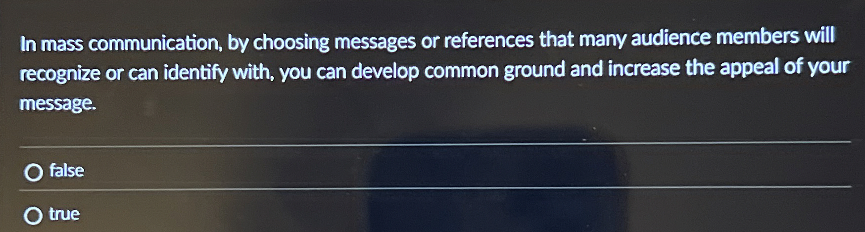 Solved In mass communication, by choosing messages or | Chegg.com