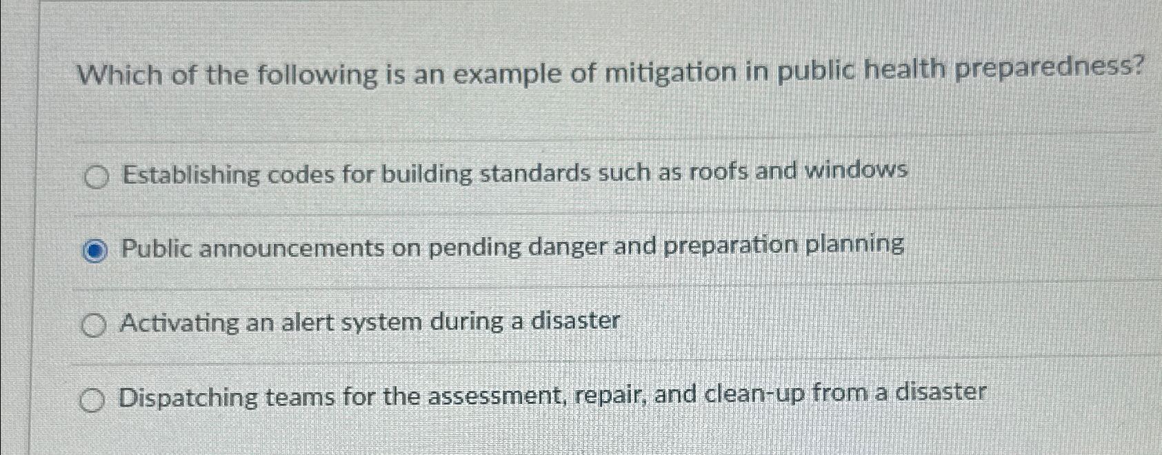 Solved Which of the following is an example of mitigation in | Chegg.com