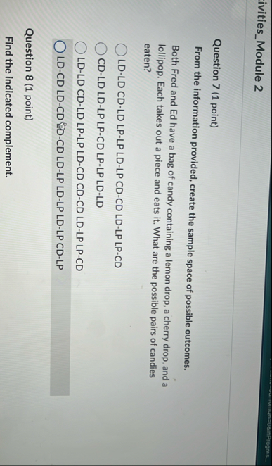 Solved ivities_Module 2Question 7 (1 ﻿point)From the | Chegg.com