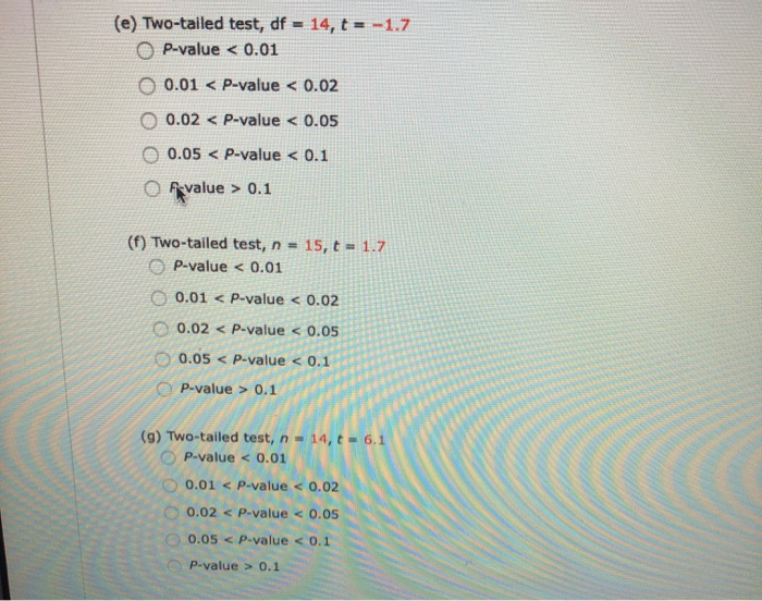 Solved (a) Upper-tailed test, df - 7, t - 2.0 OP-value