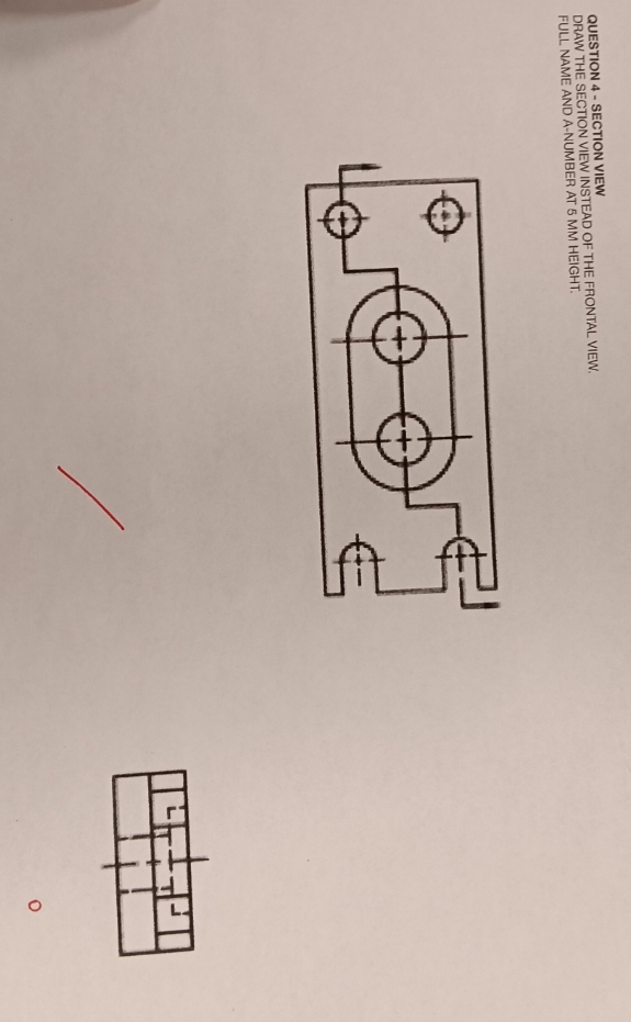 Solved QUESTION 4 - ﻿SECTION VIEWDRAW THE SECTION VIEW | Chegg.com