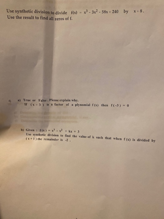 Solved Use synthetic division to divide f(x) = x3 - 3x2 - | Chegg.com