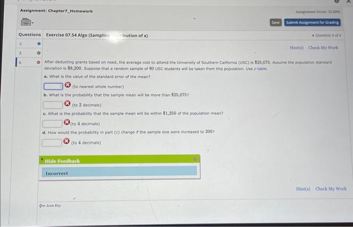 Solved Questions Exercise 07.54 Algo (Sampline ribution of x | Chegg.com
