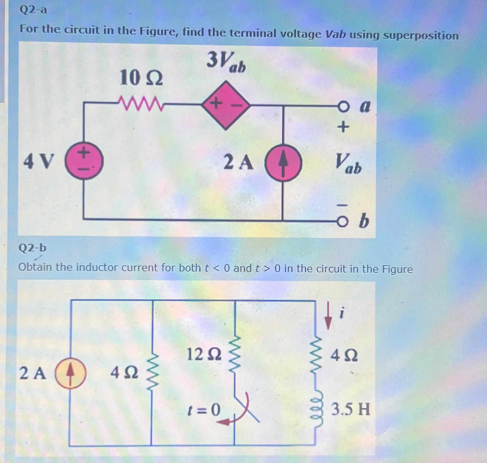 Solved Q2-aFor the circuit in the Figure, find the terminal | Chegg.com