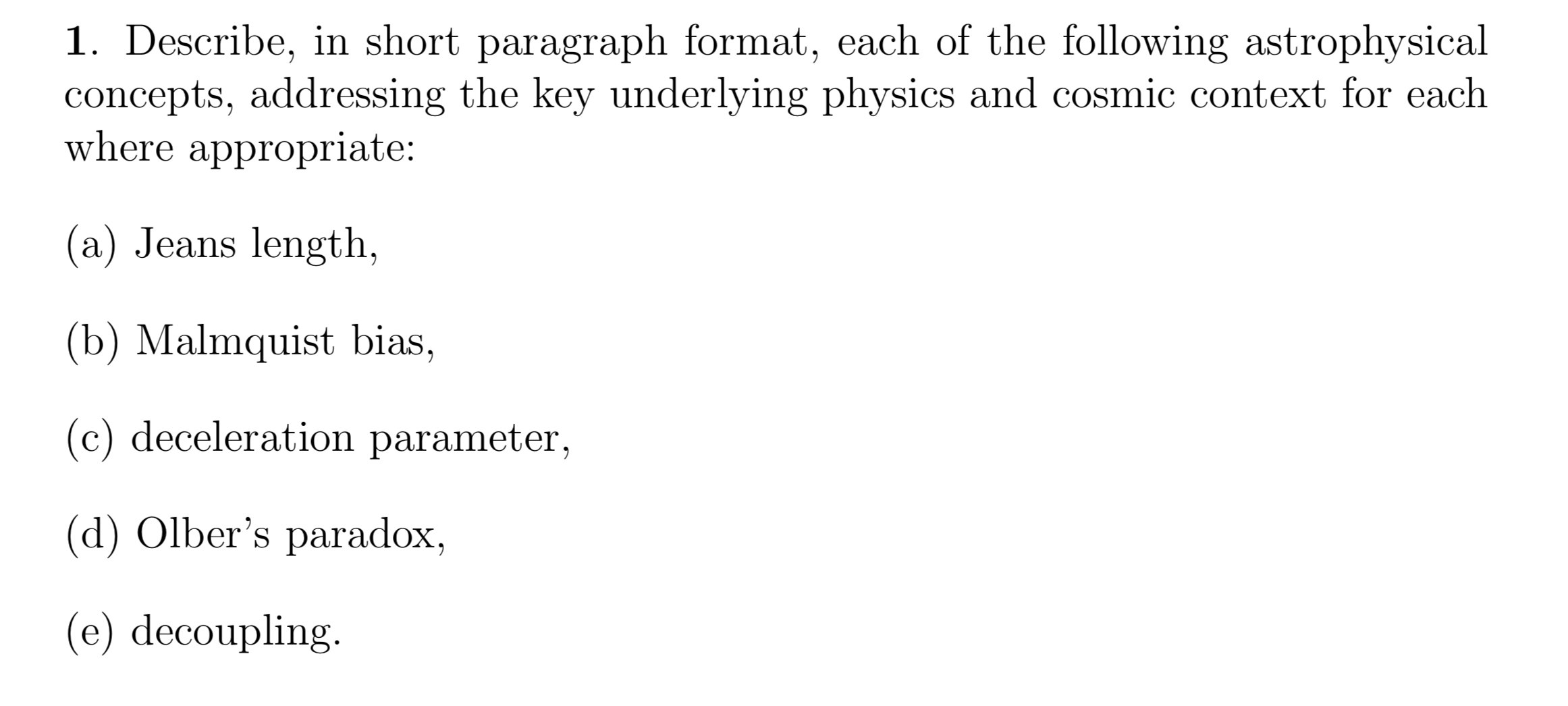 Solved Describe, in short paragraph format, each of the | Chegg.com