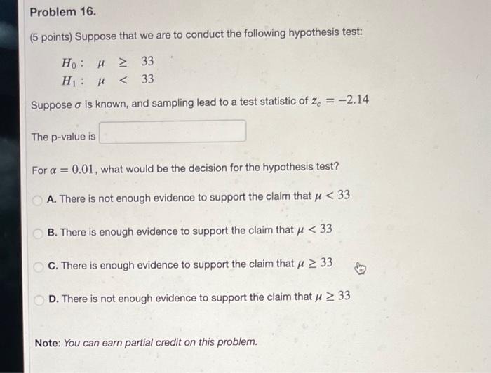 Solved (5 points) Suppose that we are to conduct the | Chegg.com