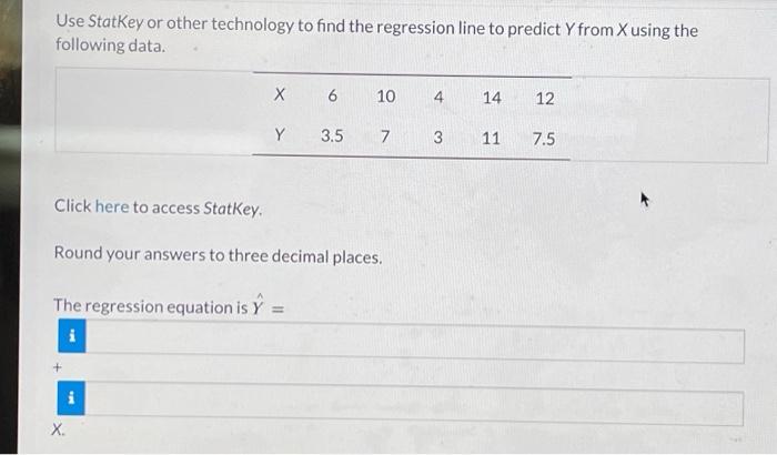 Solved Use StatKey or other technology to find the | Chegg.com