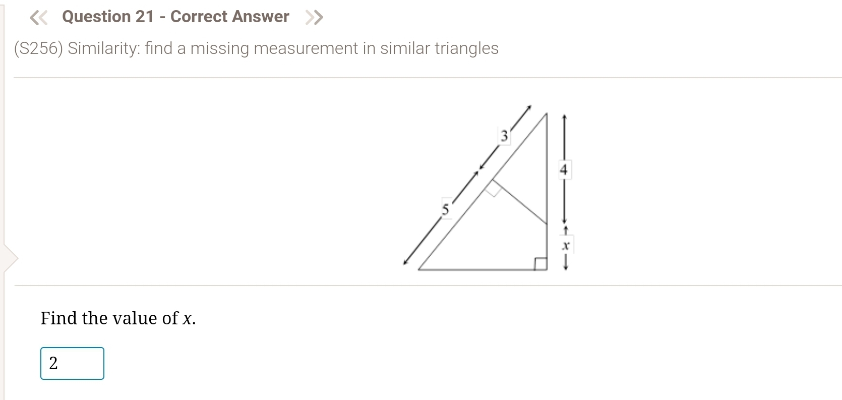 Solved Question 21 - ﻿Correct Answer(S256) ﻿Similarity: find | Chegg.com