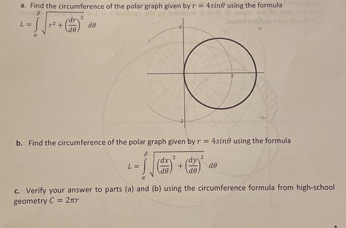 Solved a. Find the circumference of the polar graph given by | Chegg.com