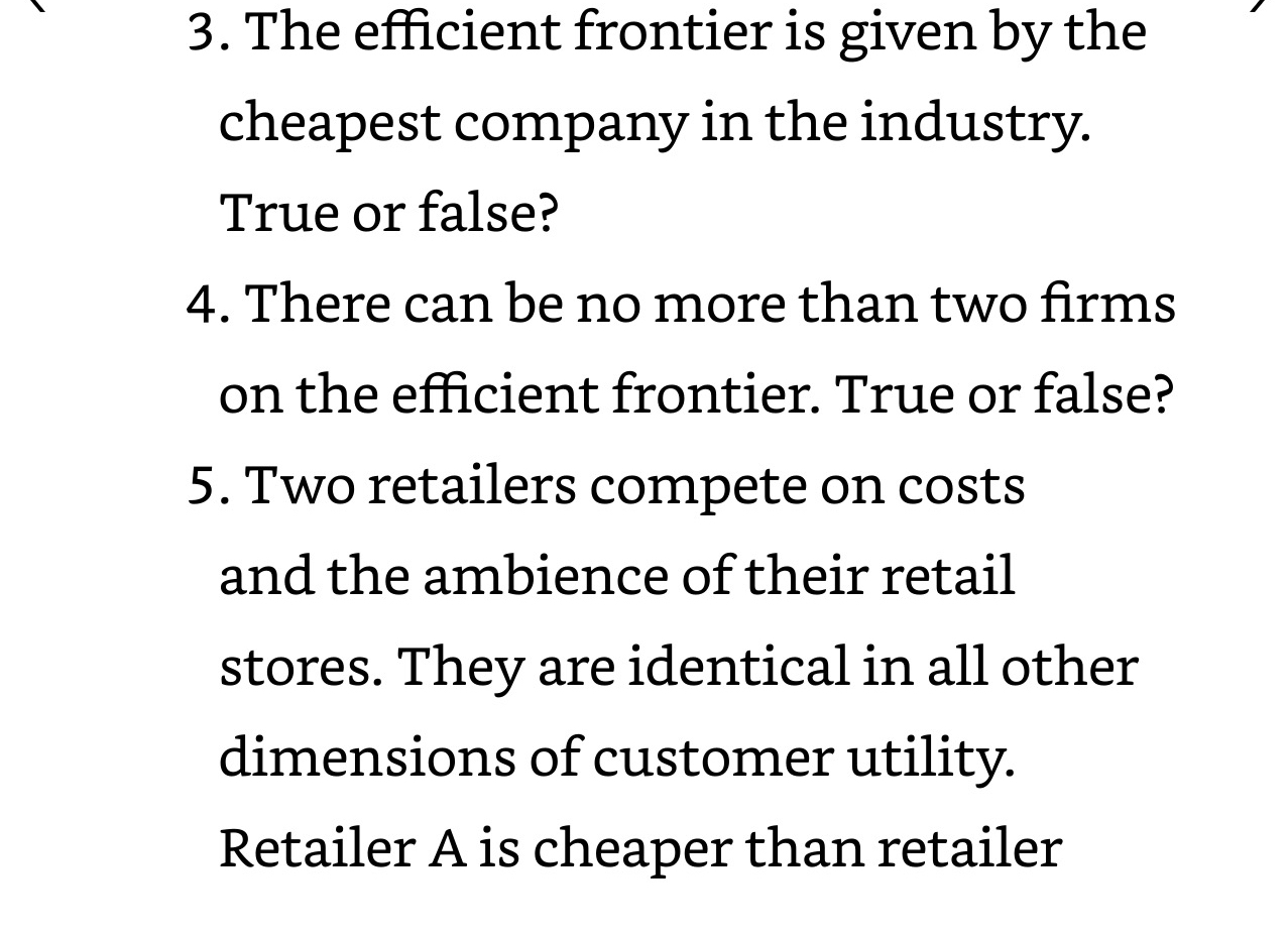Solved The efficient frontier is given by the cheapest | Chegg.com