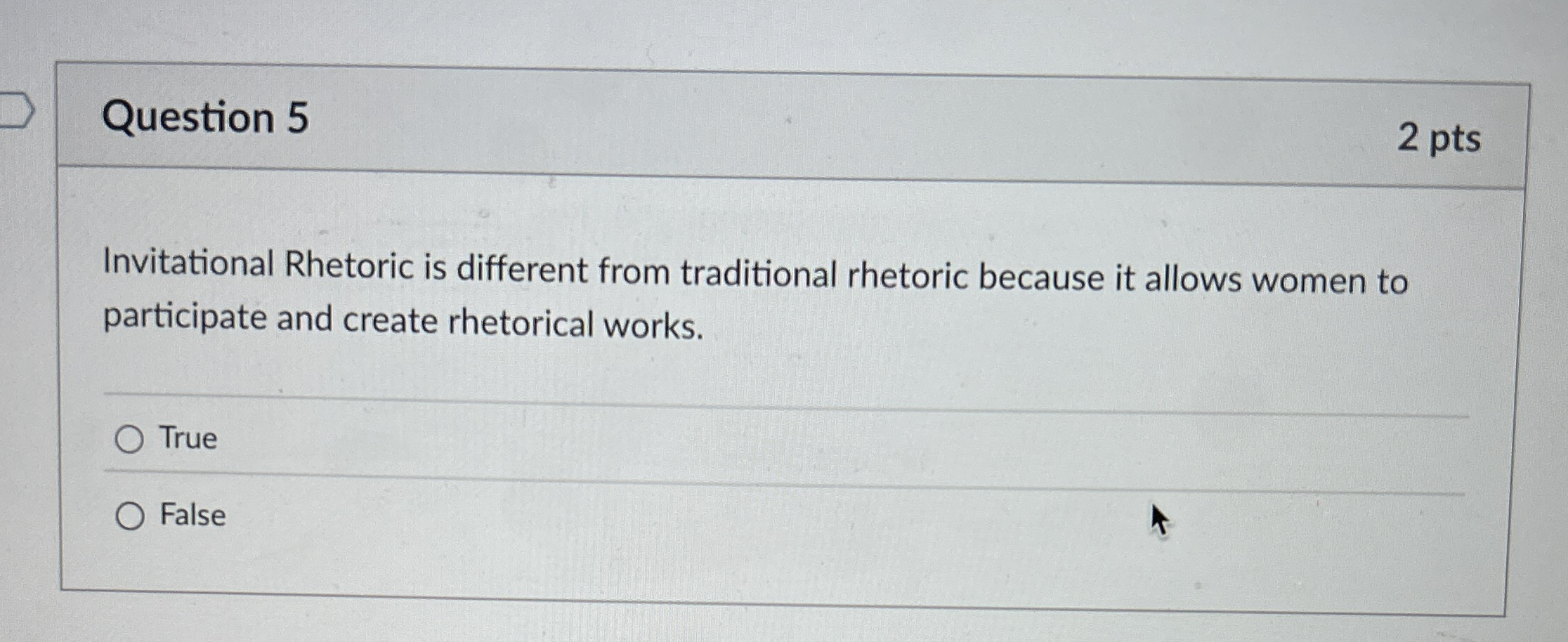 Solved Question 52 ﻿ptsInvitational Rhetoric is different | Chegg.com