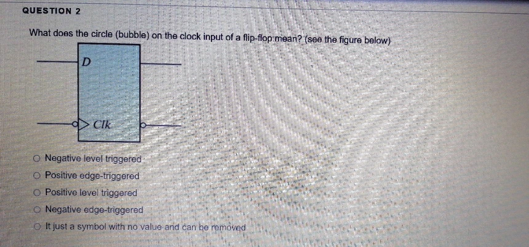 Solved QUESTION 2 What does the circle (bubble) on the clock | Chegg.com