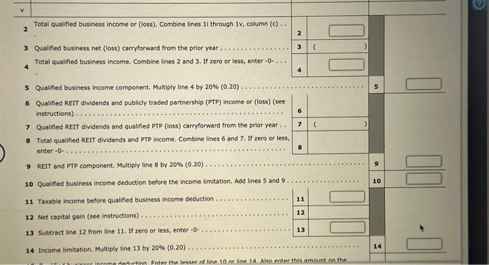 2 Total qualified business income or (loss), Combine | Chegg.com