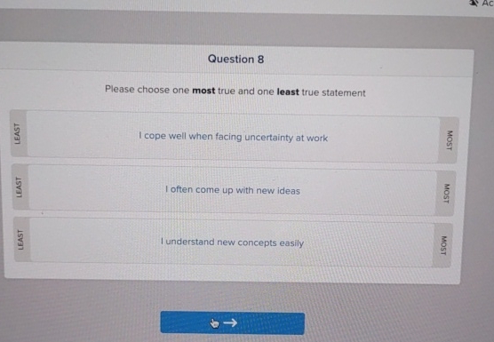 Solved Question 8Please choose one most true and one least | Chegg.com