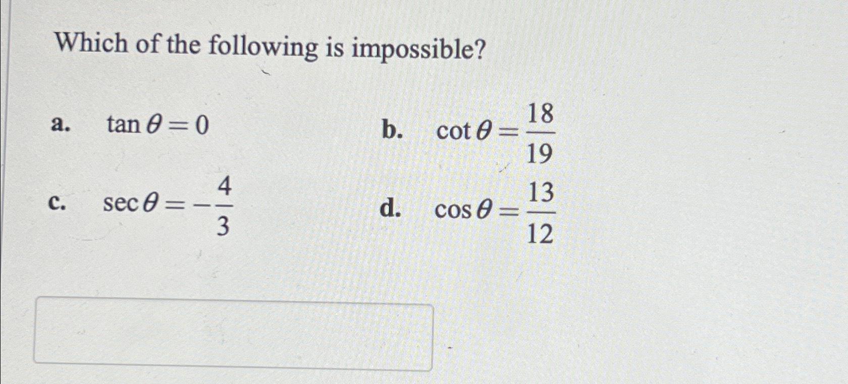 Solved Which of the following is | Chegg.com