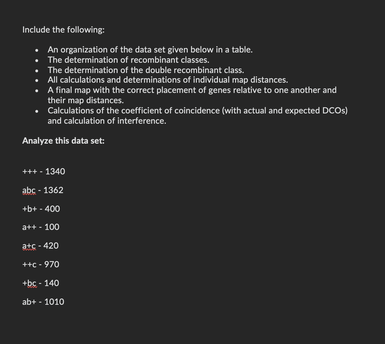Solved Include the following:An organization of the data set | Chegg.com