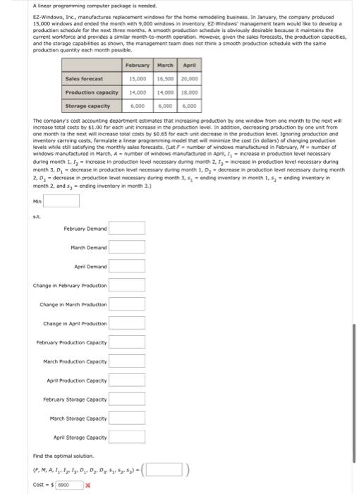 Solved A linear programming computer package is needed. | Chegg.com