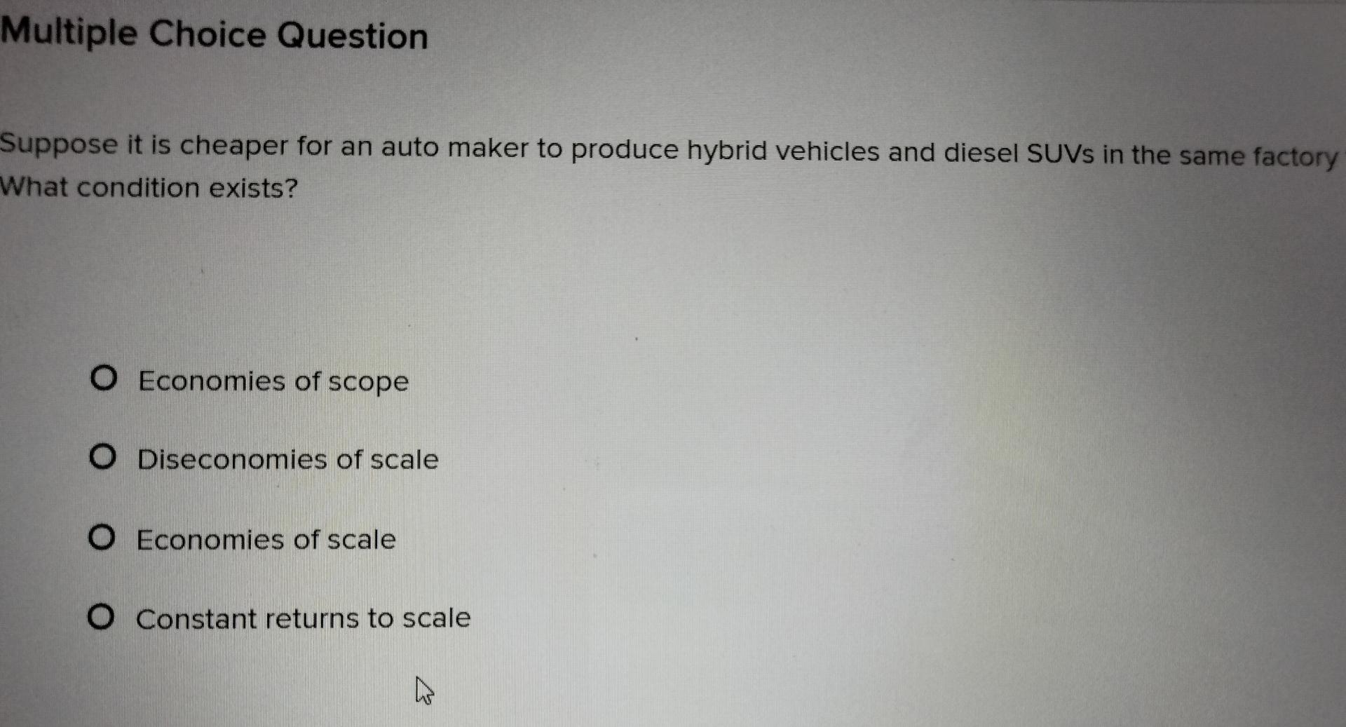 Solved Multiple Choice QuestionSuppose it is cheaper for an | Chegg.com