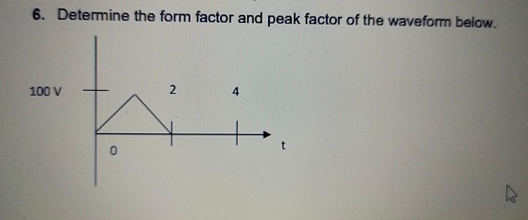 Solved 6. Determine the form factor and peak factor of the | Chegg.com
