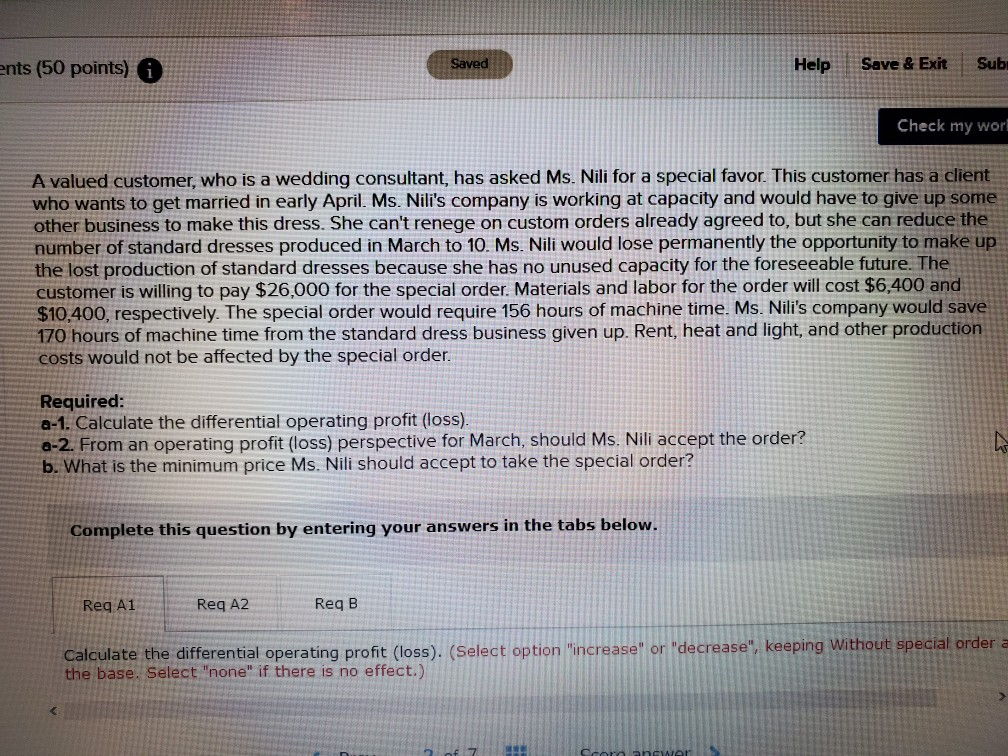 Solved Saved Help Save & Exit Subr Check my work Sherene | Chegg.com