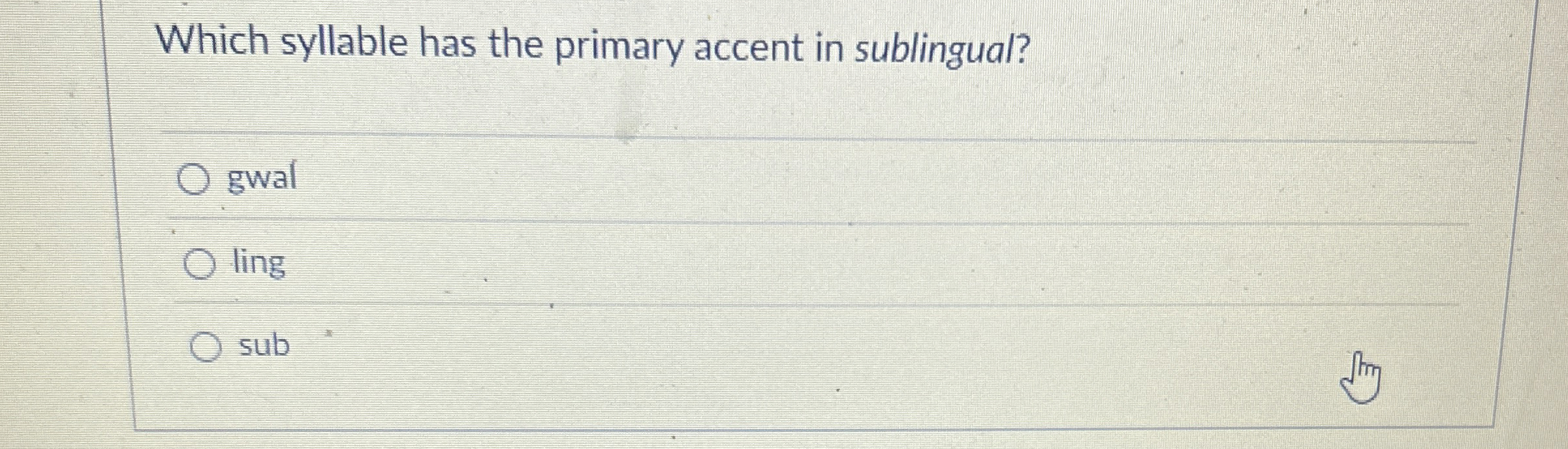 Solved Which syllable has the primary accent in | Chegg.com