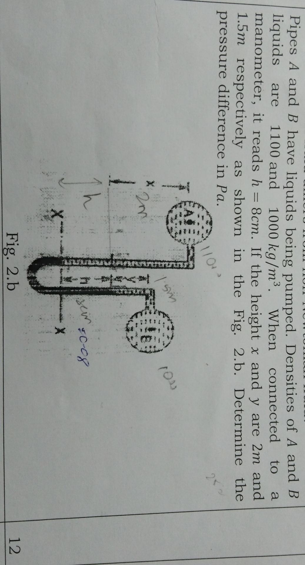Solved Pipes A and B ﻿have liquids being pumped. Densities | Chegg.com