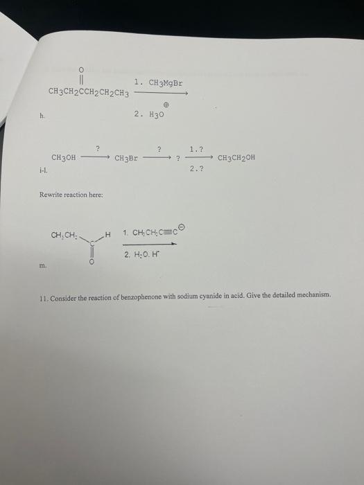 Solved 1. CH3MgBr CH3CH2CCH2CH2CH3 h 2. H30 2 2 1.? CH3OH | Chegg.com