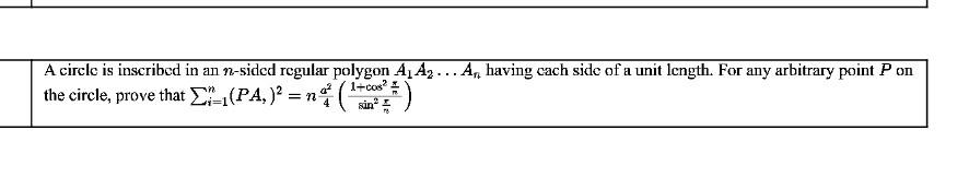 Solved A circle is inscribed in an n-sided regular polygon | Chegg.com