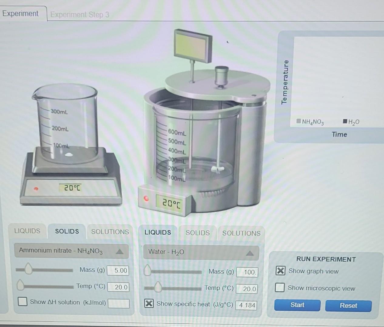 Solved Experiment Experiment Step 3 LIQUIDS SOLIDS SOLUTIONS | Chegg.com
