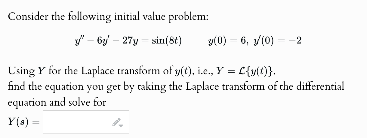 Consider the following initial value | Chegg.com