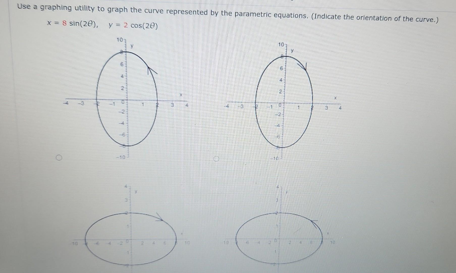 Solved Use a graphing utility to graph the curve represented | Chegg.com