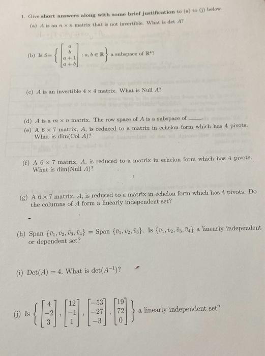 Solved 1. Give short answers along with nome brief | Chegg.com