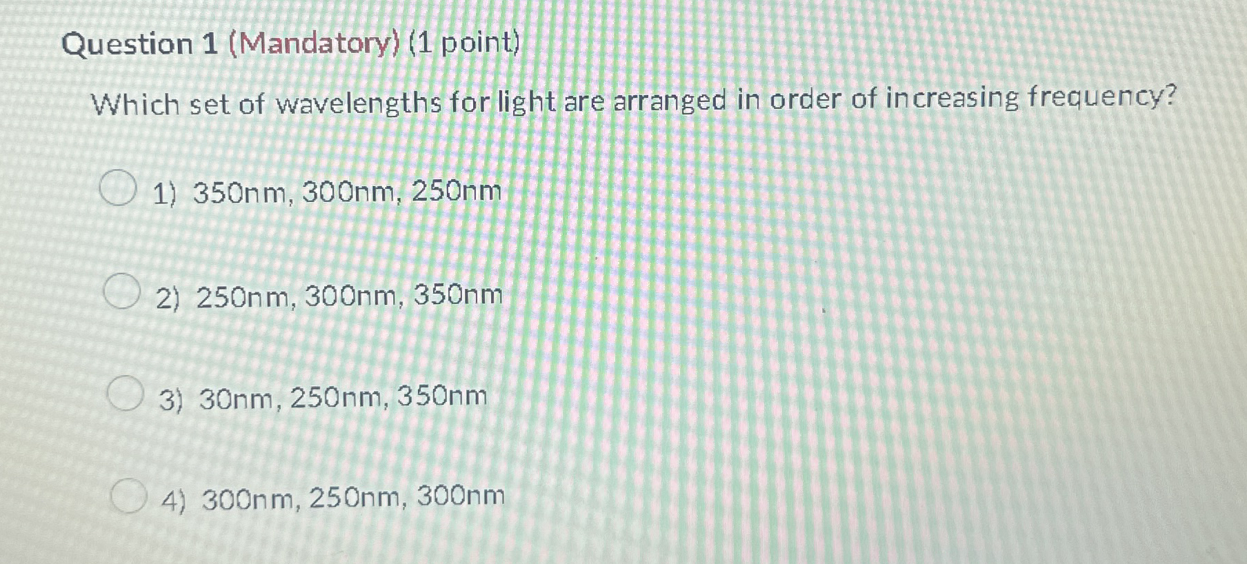 Solved Question 1 (Mandatory) (1 ﻿point)Which set | Chegg.com