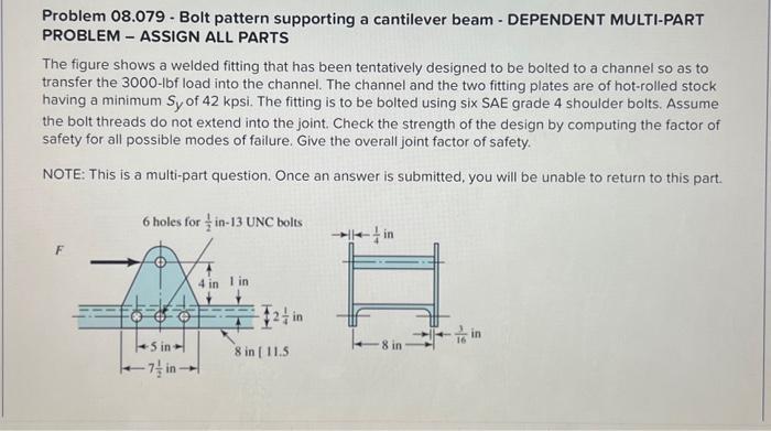 Solved Problem 08.079.e - Bolt pattern supporting a | Chegg.com