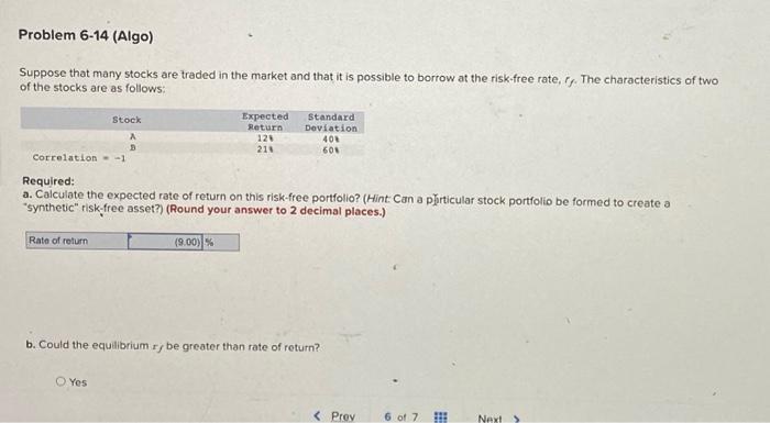 Solved Problem 6-14 (Algo) Suppose that many stocks are | Chegg.com