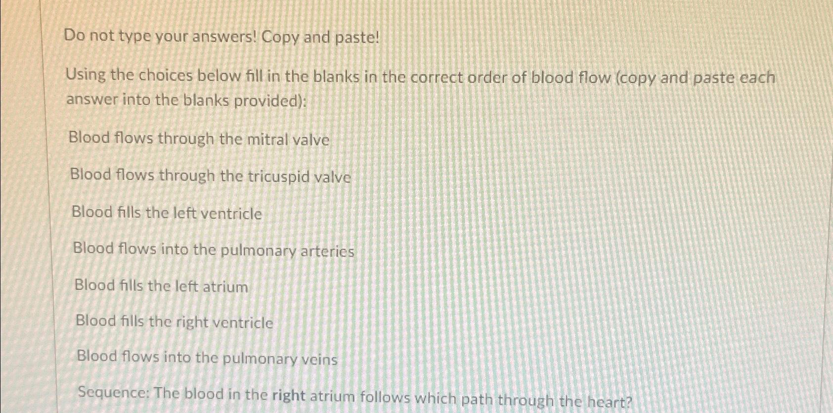 Solved Do not type your answers! Copy and paste!Using the | Chegg.com