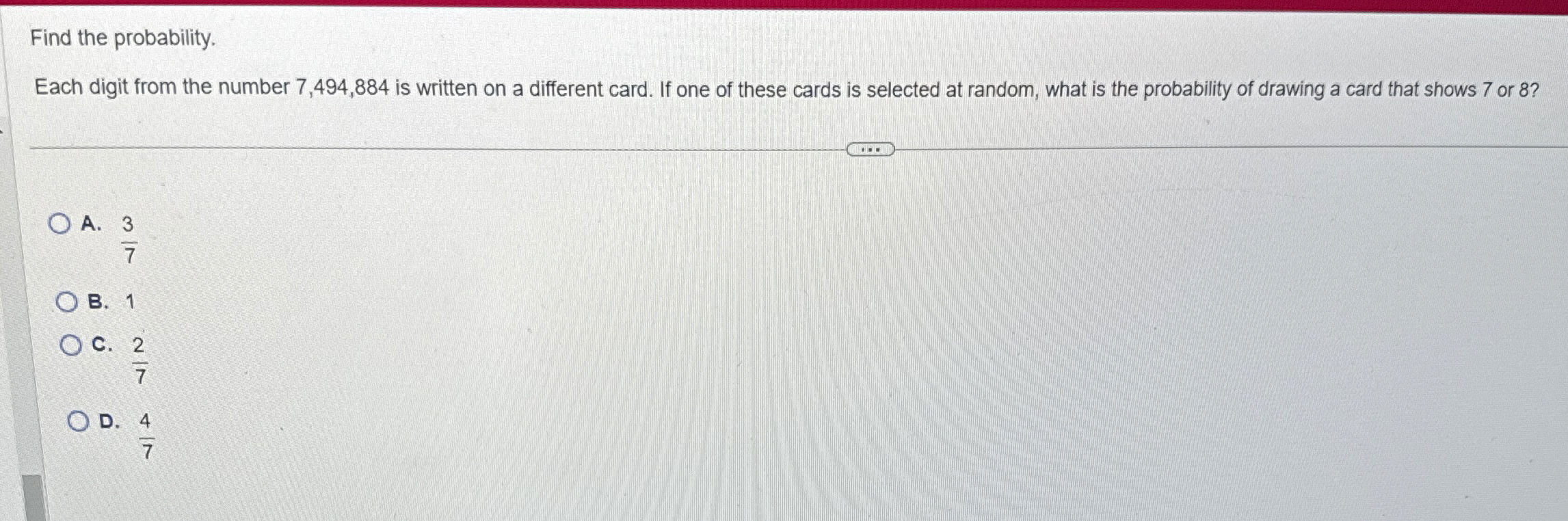 Find the probability.Each digit from the number | Chegg.com