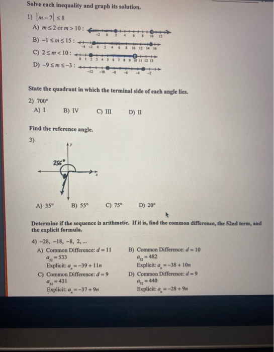 Solved Solve each inequality and graph its solution. 1) | Chegg.com