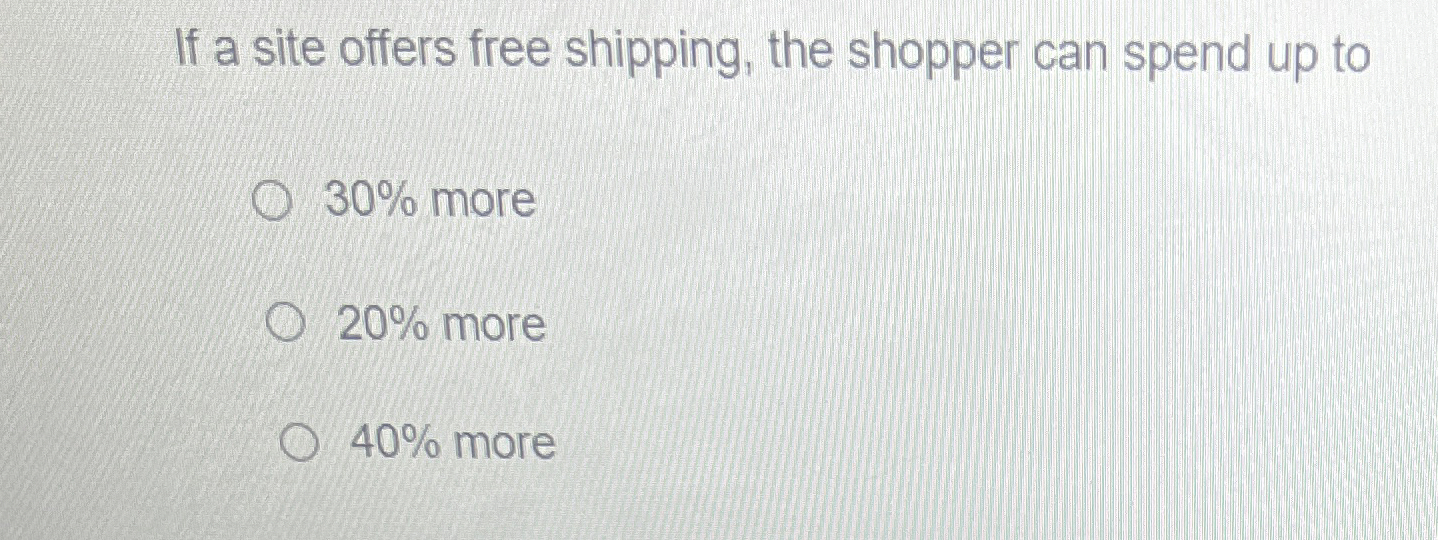 Solved If a site offers free shipping, the shopper can spend | Chegg.com