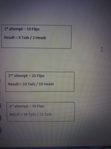 Solved Option 2: Flip a coin 10 times and record the | Chegg.com